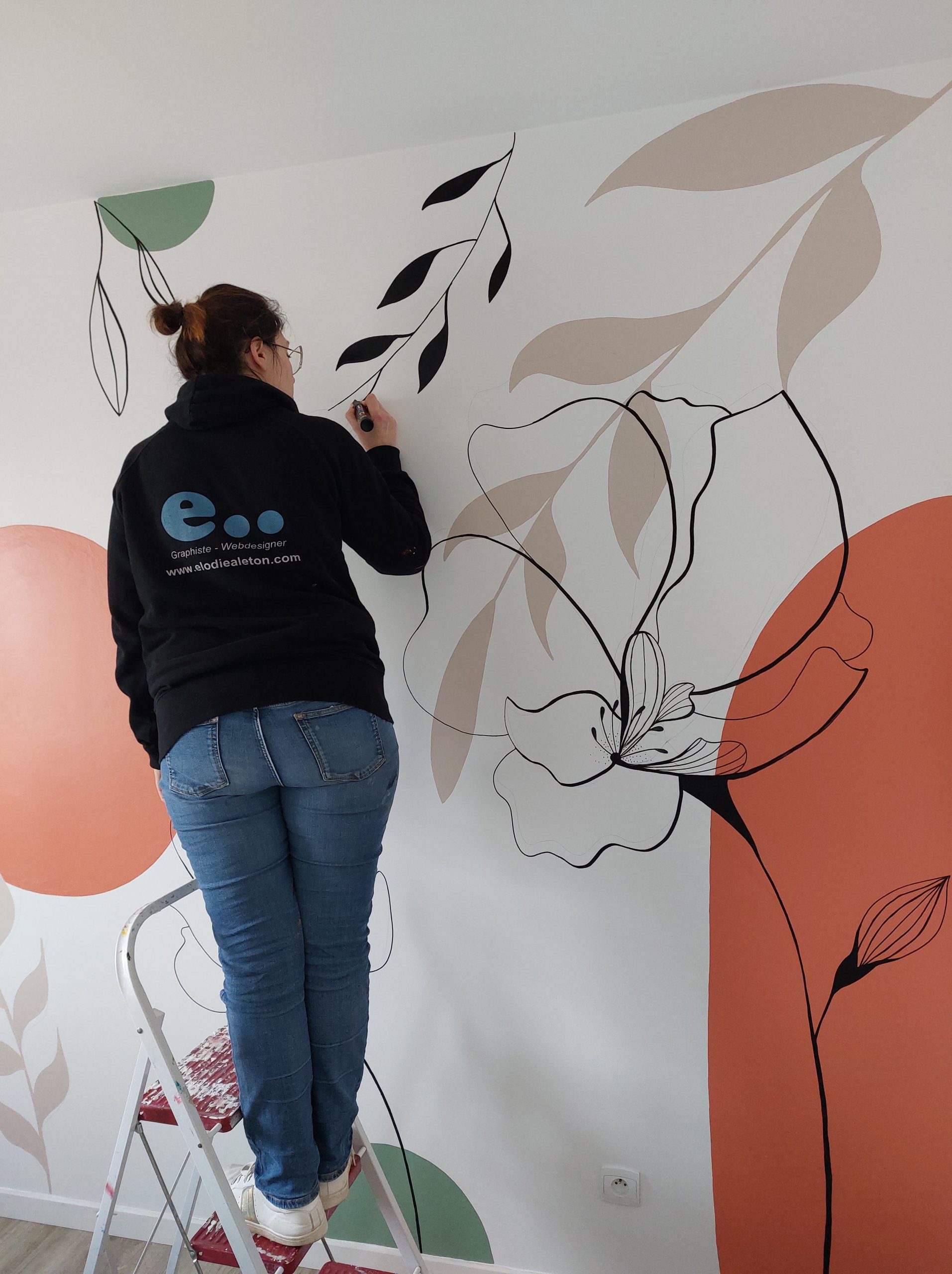 Fresque murale moderne et design - Elodie Aleton Graphiste Webdesigner